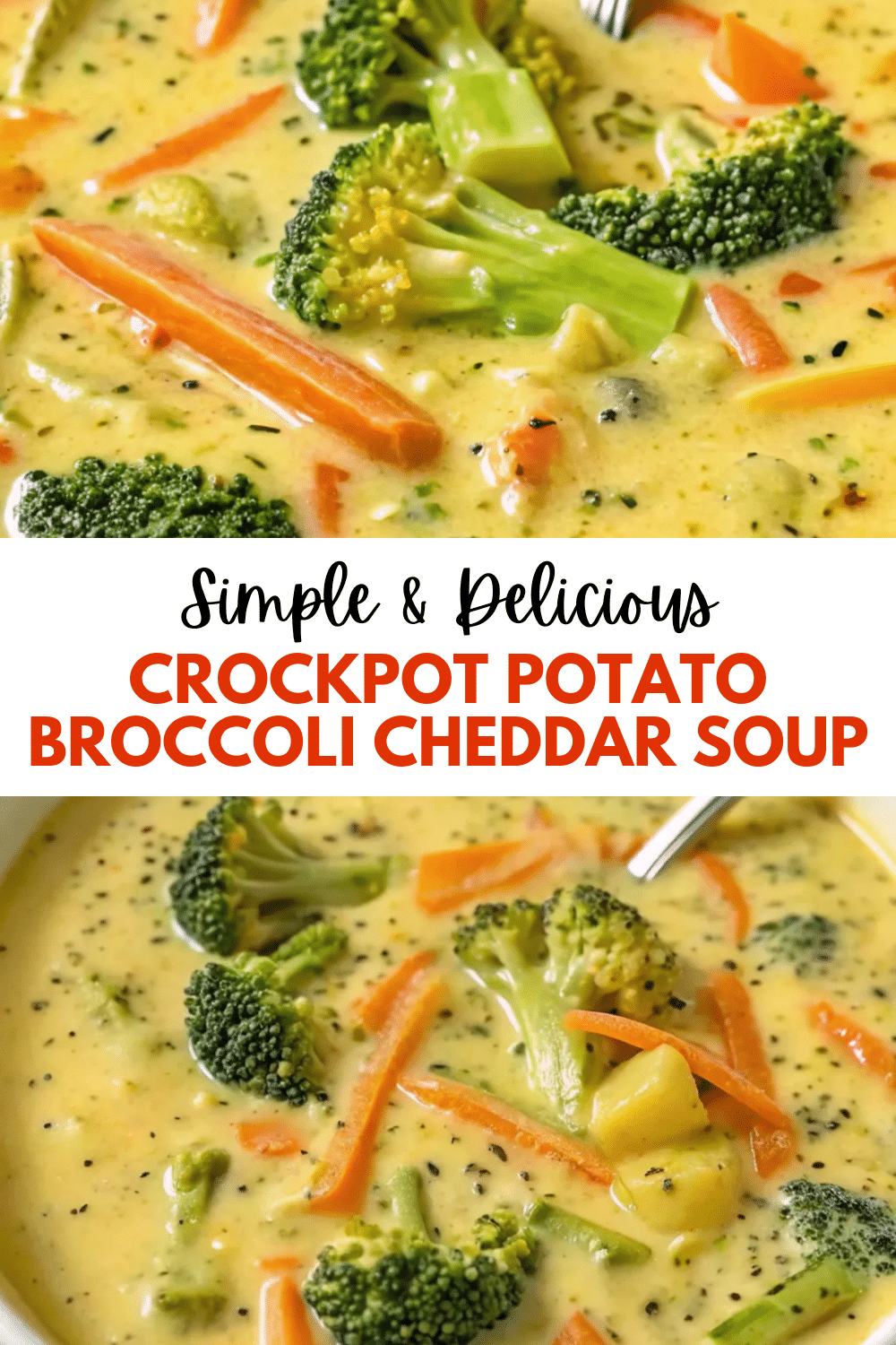 CrockPot Potato Broccoli Cheddar Soup