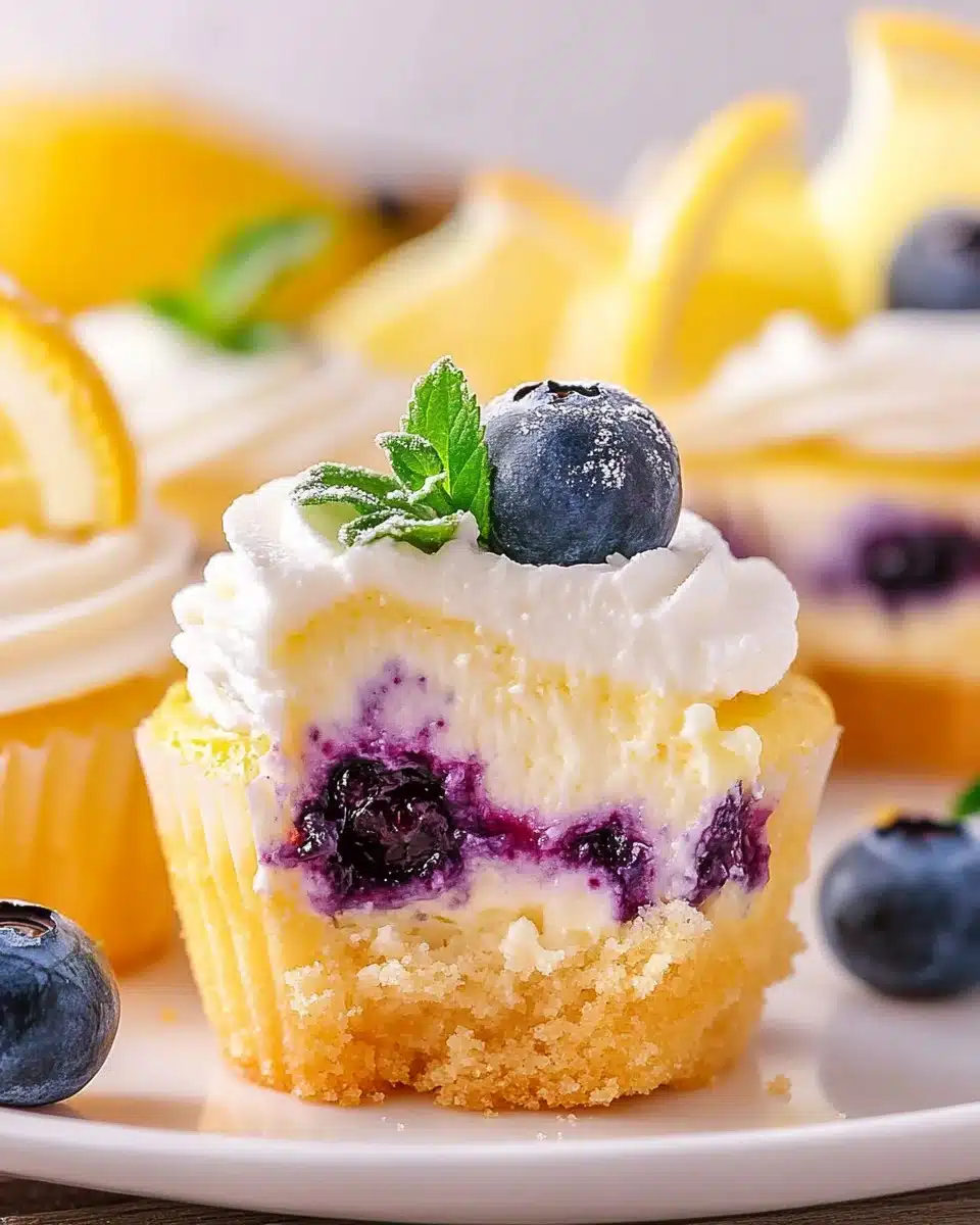 Lemon Blueberry Mini Cheesecakes