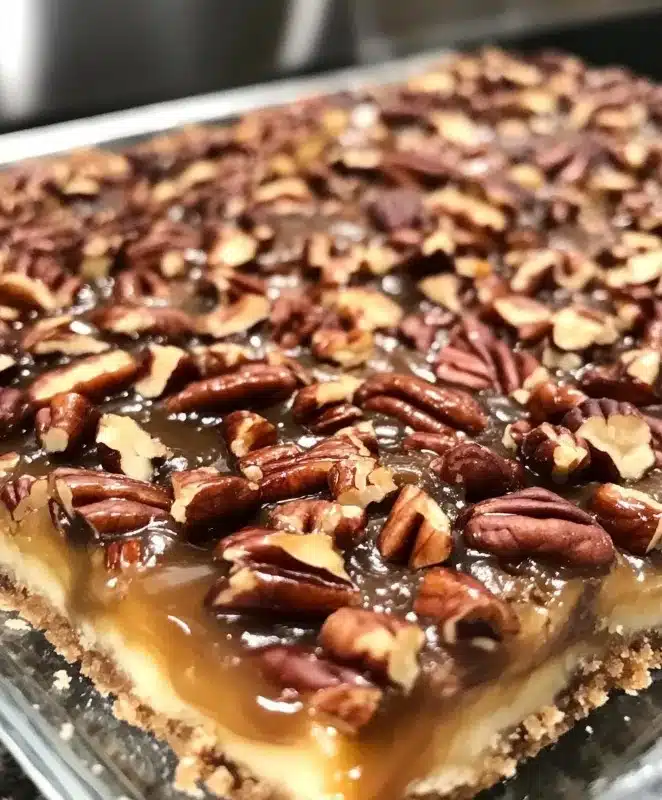 Pecan Caramel Shortbread Bars