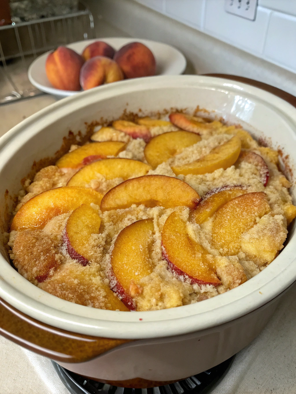Slow Cooker Peach Dump Cake